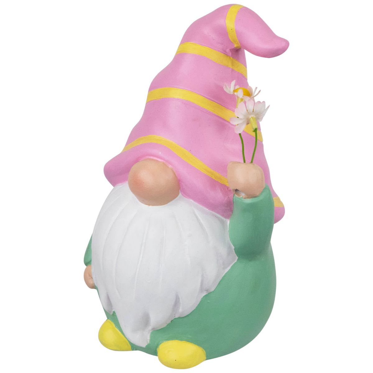 Northlight Gnome Holding Flowers Spring Figurine - 8" - Pink and Green ...