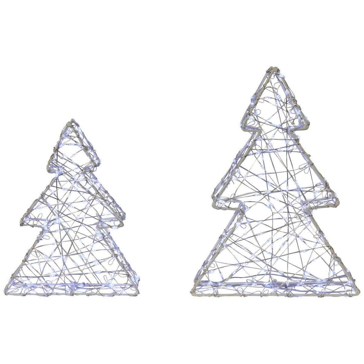 Northlight LED Lighted Wire Christmas Tree Decorations - 14" - White ...