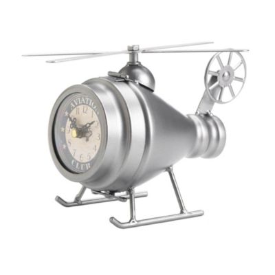 Zingz & Thingz Silver Helicopter Desk Clock 4x7.75x5.75" | belk