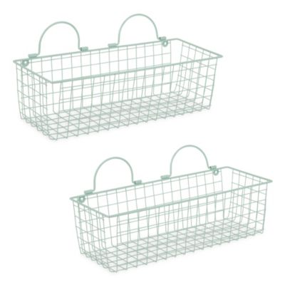 DII Medium Aqua Wire Wall Basket (Set of 2) | belk