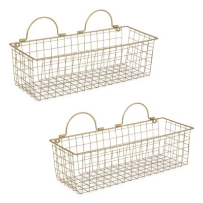 DII Medium Gold Wire Wall Basket (Set of 2) | belk
