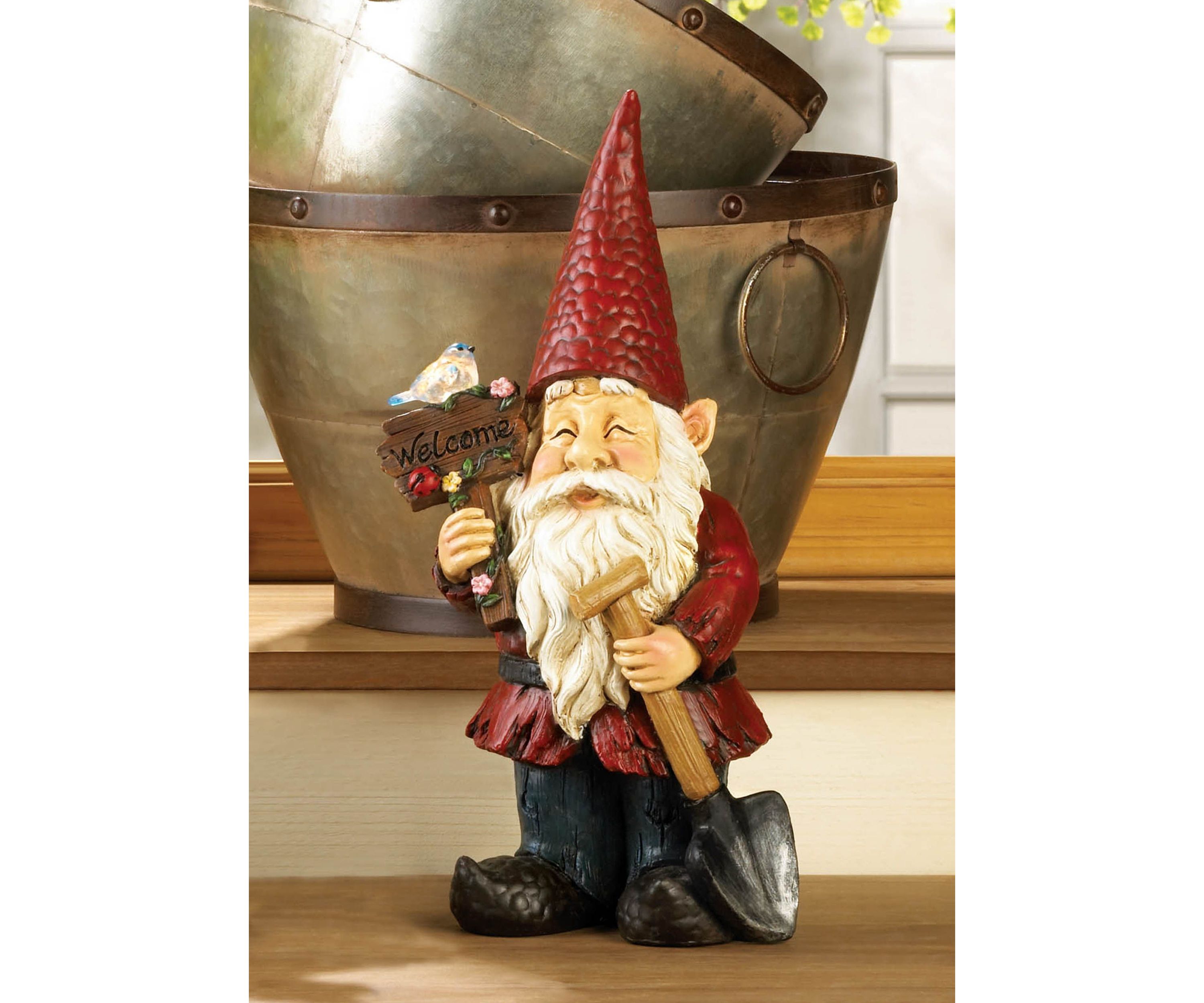 Zingz & Thingz Gnome With Flower Pot Solar Statue | Belk