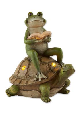 Zingz & Thingz Frog and Turtle Solar Statue 10.5x7x11" | belk