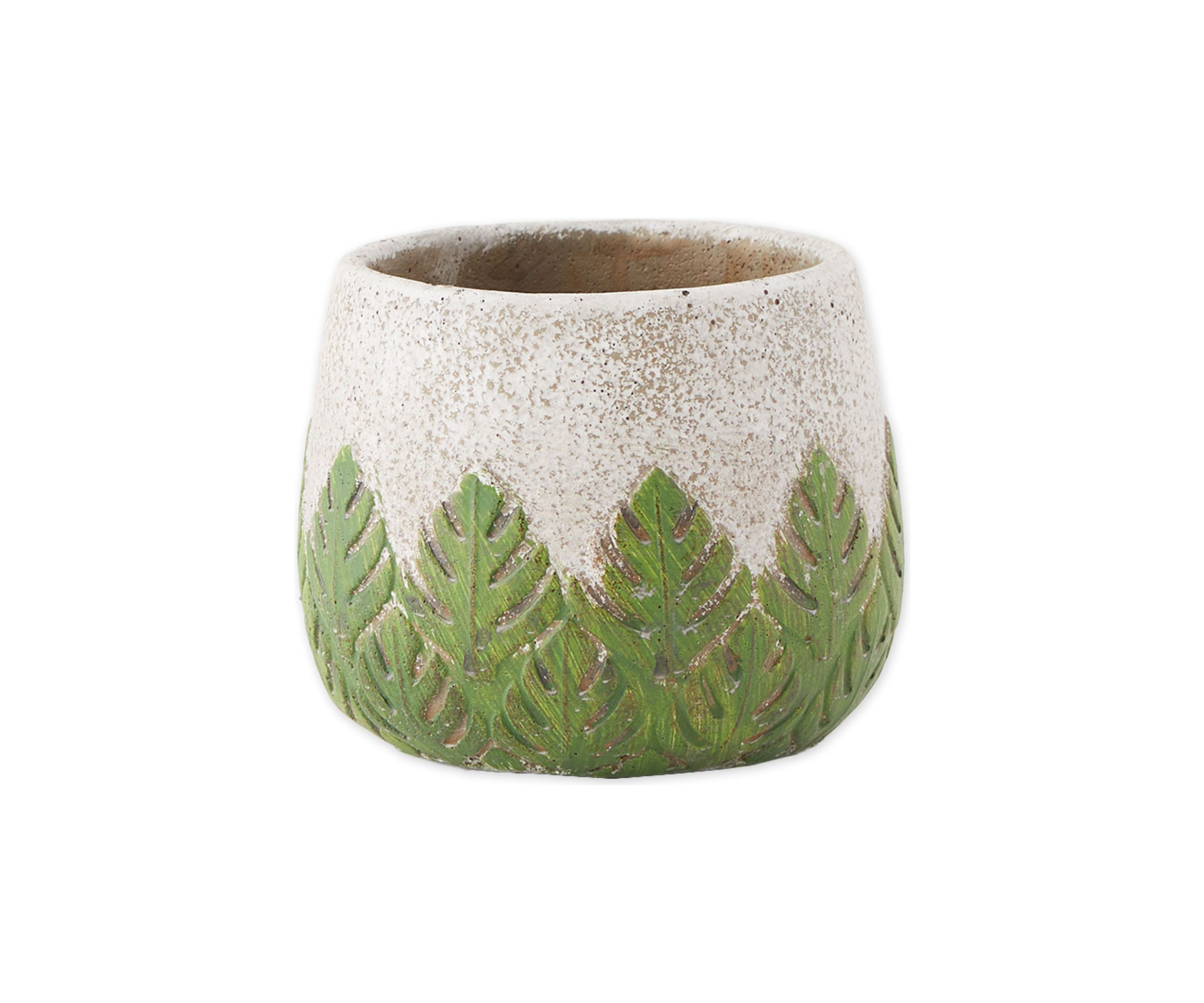 Zingz & Thingz Greek Leaf Cement Flower Pot (Set of 2) | Belk