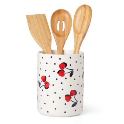 kate spade new york® Vintage Cherry Dot 4-Piece Utensil Crock Set | belk