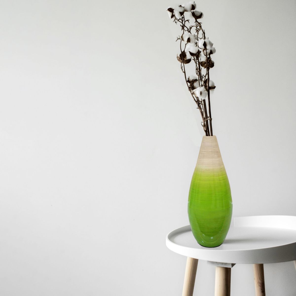 Uniquewise Contemporary Bamboo Floor Flower Vase Tear Drop Design for ...