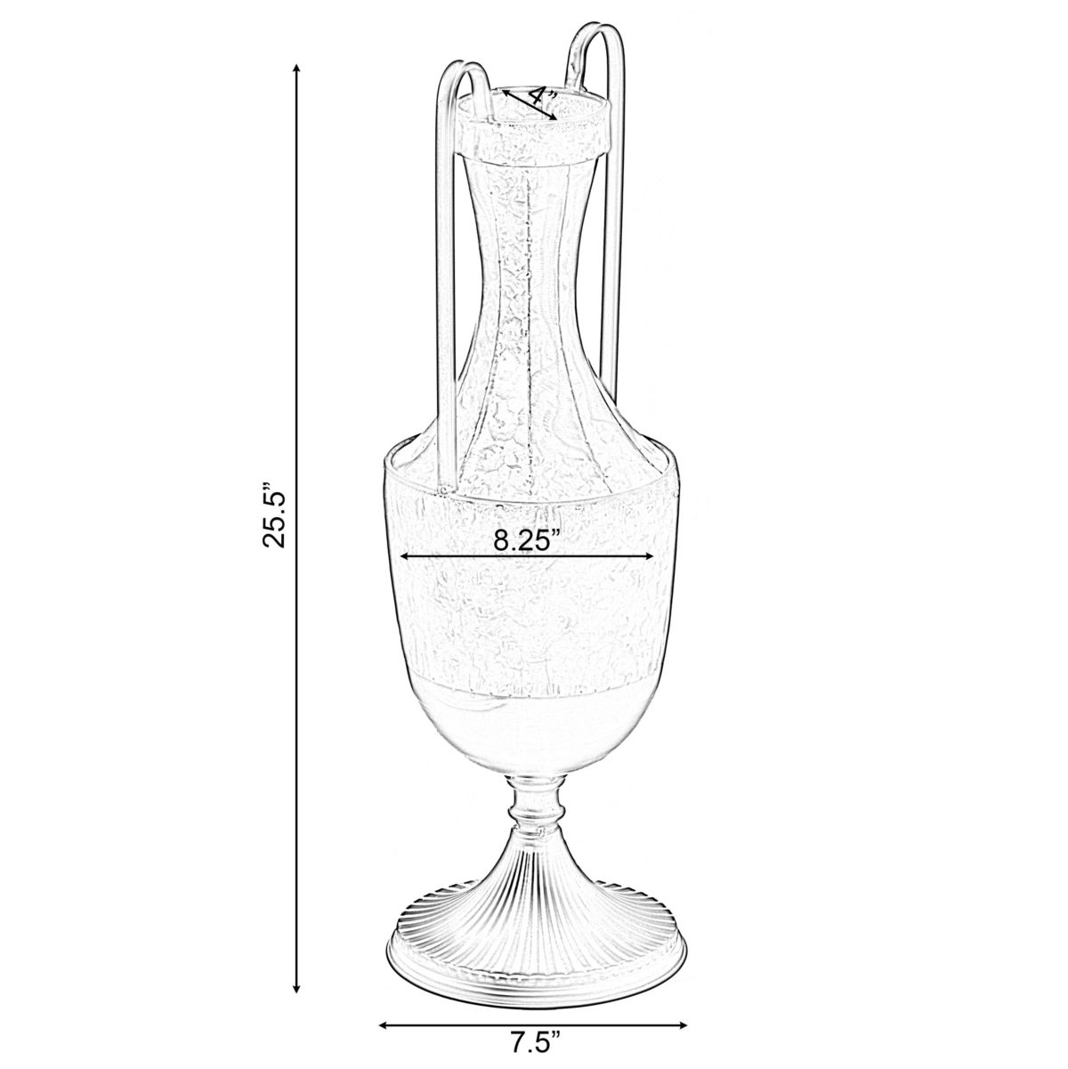 Uniquewise Decorative Antique Style 2 Handle Metal Jug Floor Vase for ...