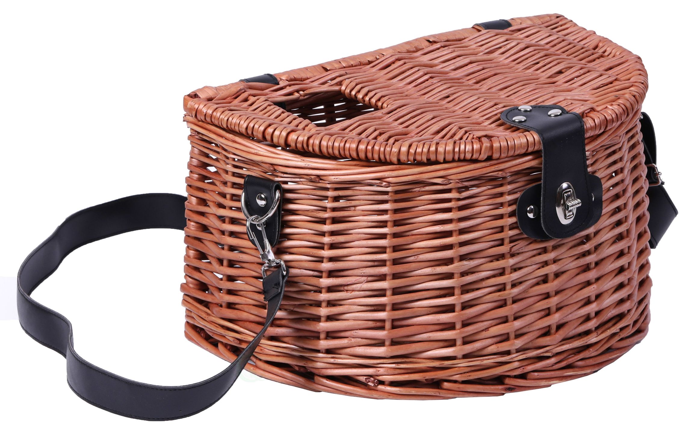 Wickerwise Wicker Fishing Creel with Faux Leather Shoulder Strap | Belk