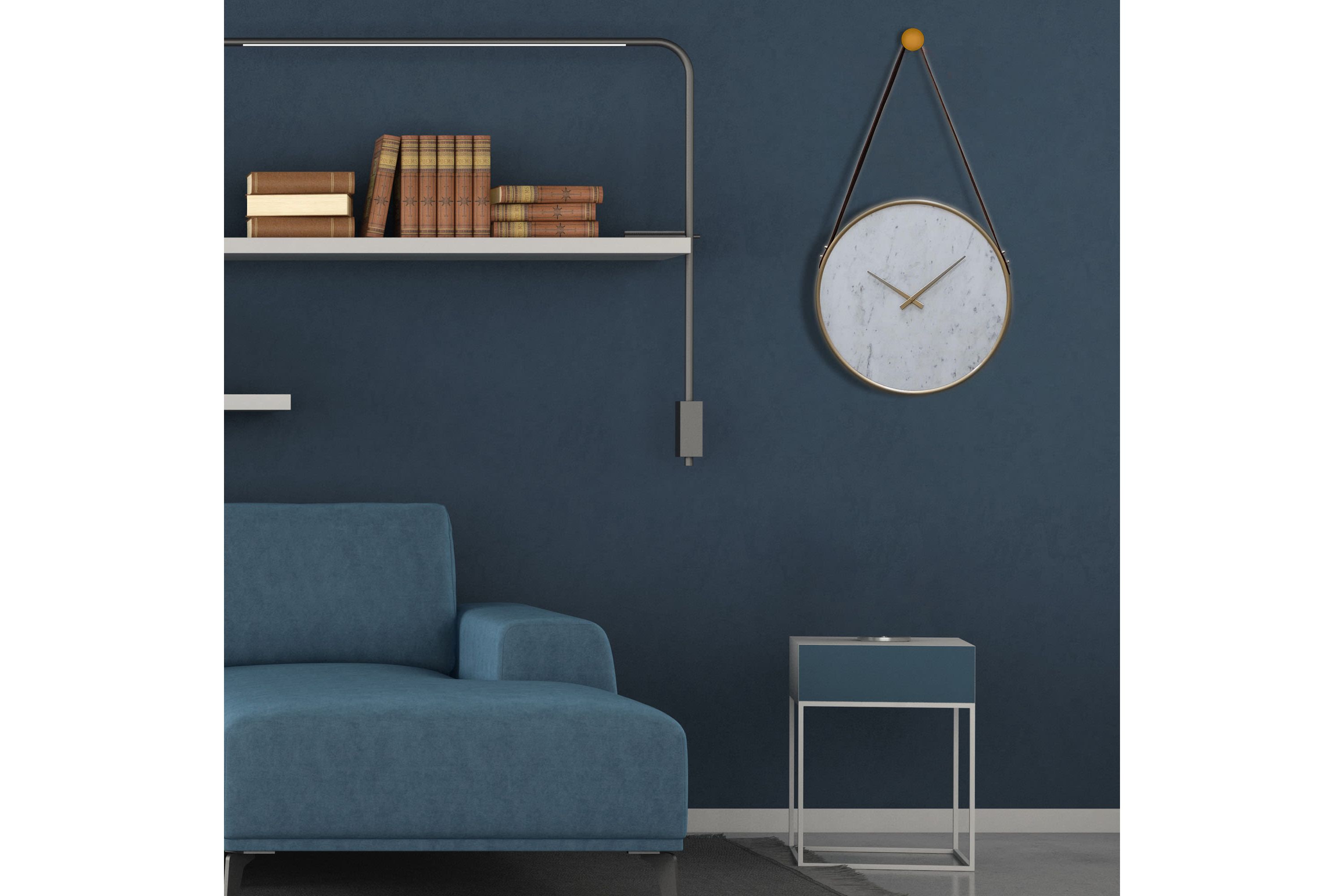 Clockswise Decorative Contemporary Metal Wall Clock Marble Look Face ...