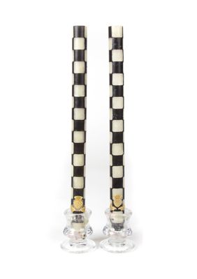 MacKenzie-Childs Check Black & Ivory Dinner Candles - Set of 2 | belk