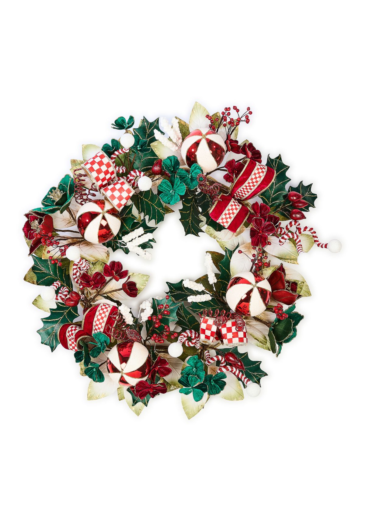MacKenzie-Childs Holly Christmas 26" Wreath | Belk