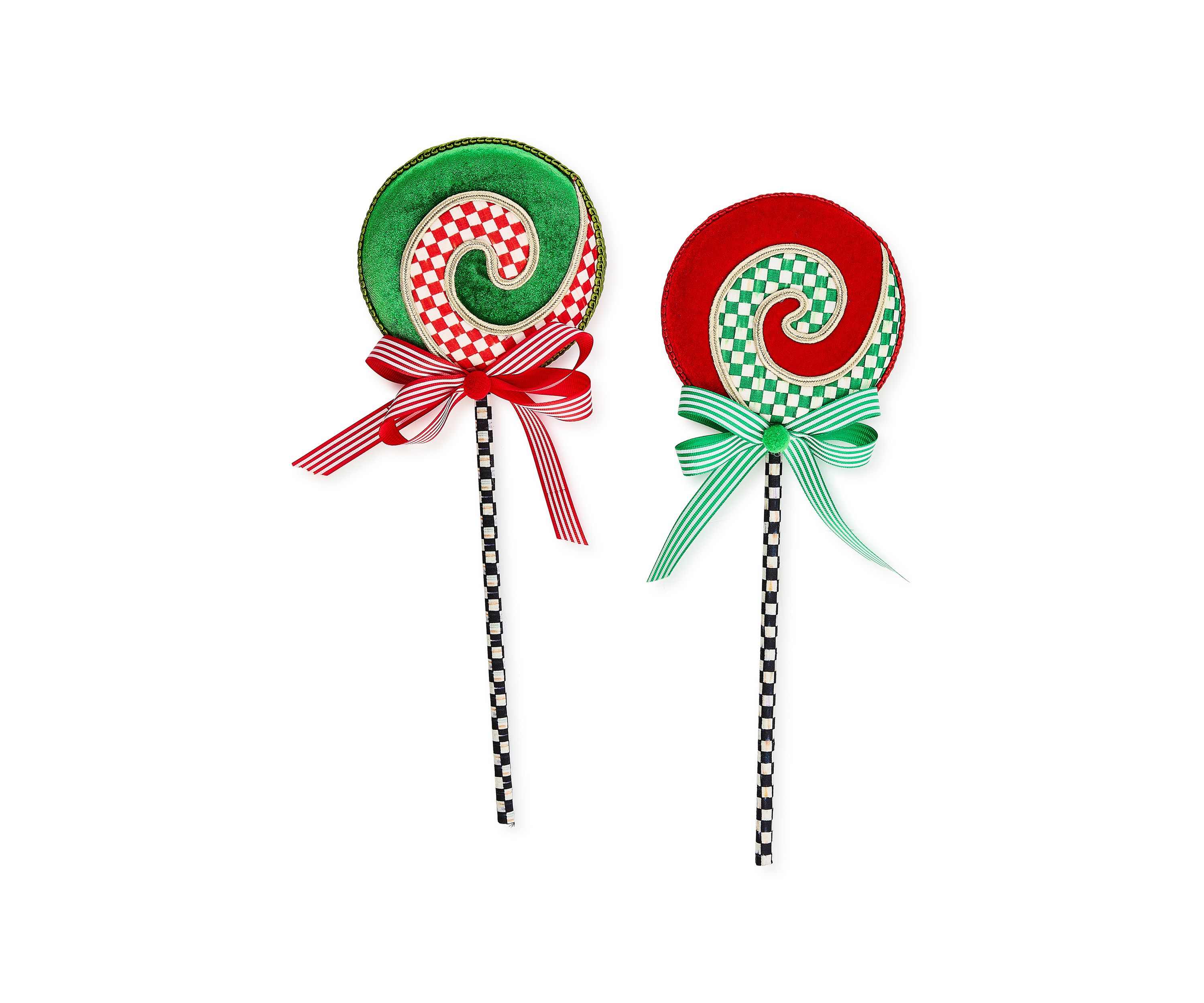 MacKenzie-Childs Check It Out Small Fabric Lollipop Picks | Belk