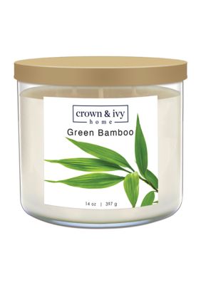 Crown & Ivy™ Green Bamboo Candle | belk