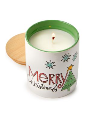 Blue Sky Merry Christmas Lidded Candle | belk