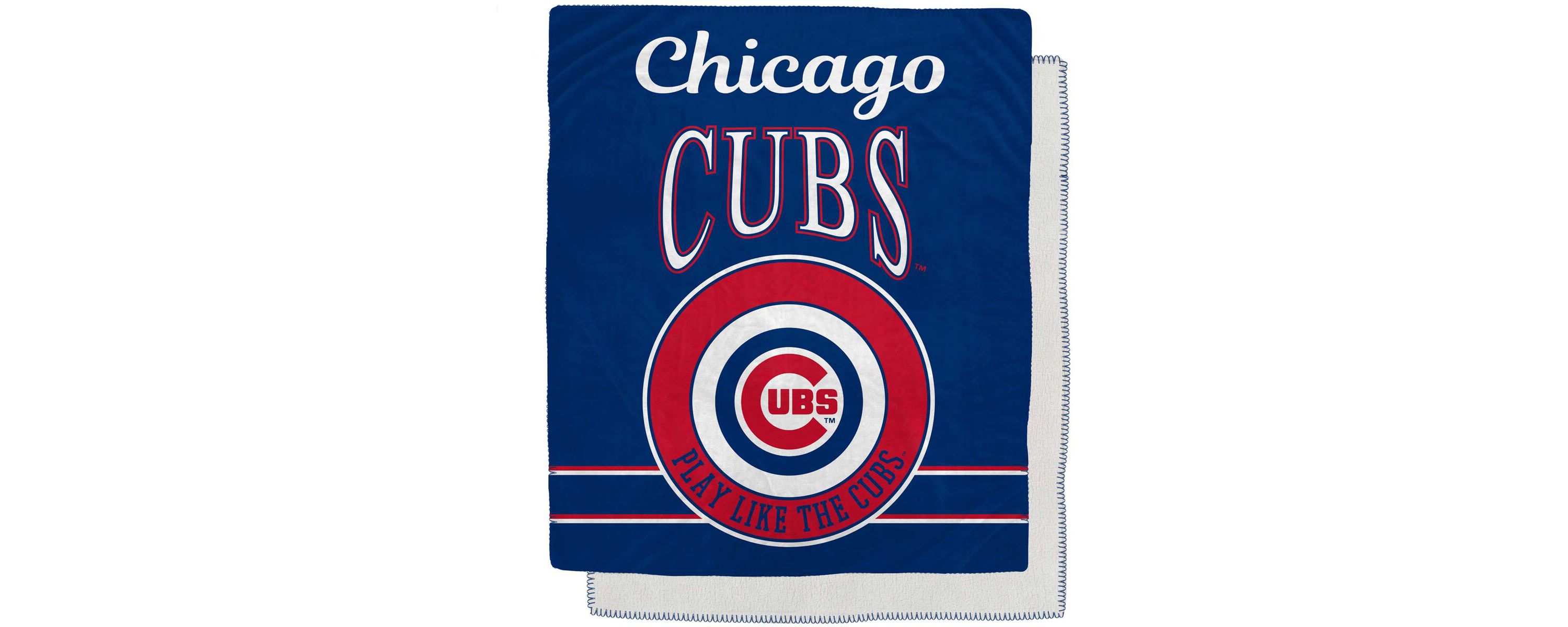 Pegasus MLB Chicago Cubs 50" x 60" Retro Emblem Flannel Fleece Sherpa ...