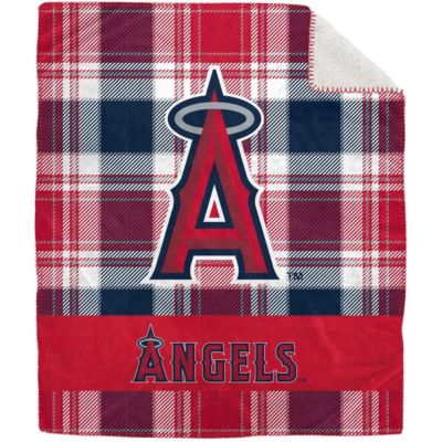 Pegasus MLB Los Angeles Angels 50" x 60" Plaid Flannel Sherpa Plush ...