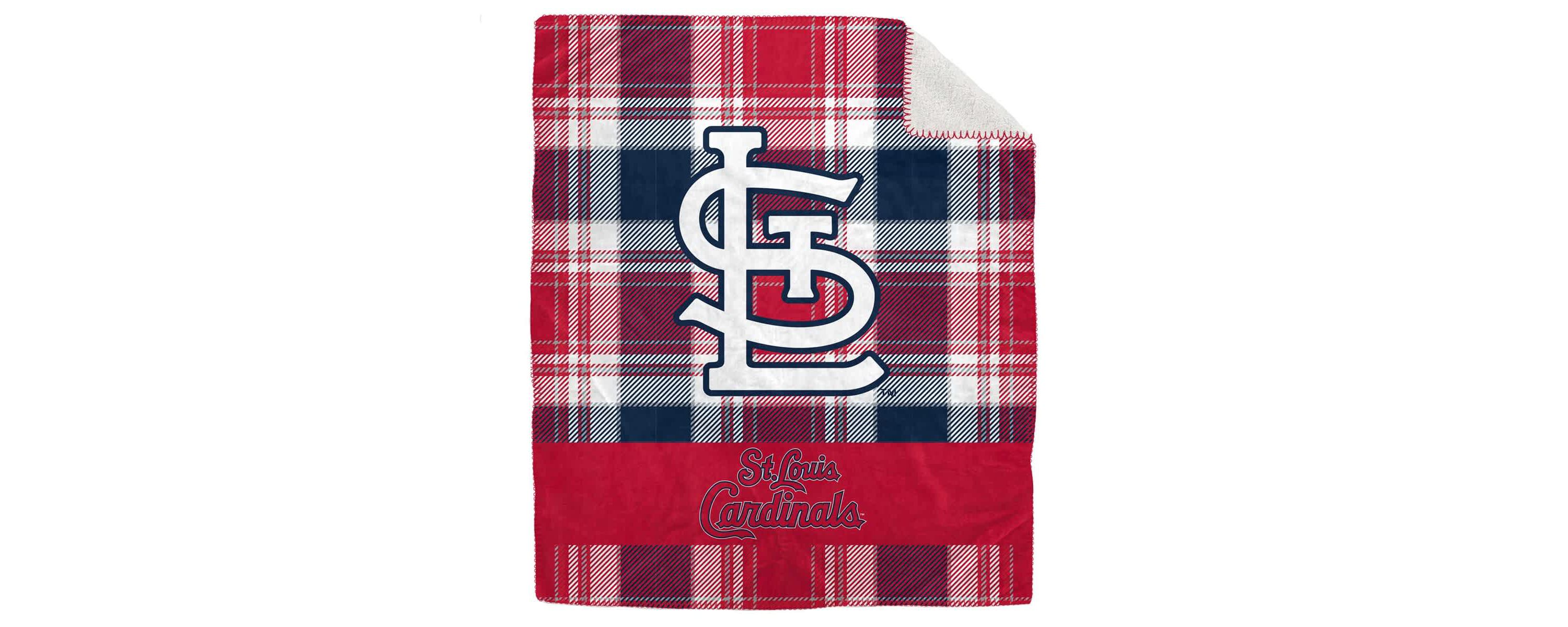 Pegasus MLB St. Louis Cardinals 50" x 60" Plaid Flannel Sherpa Plush ...