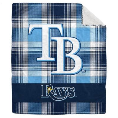 Pegasus MLB Tampa Bay Rays 50" x 60" Plaid Flannel Sherpa Plush Blanket ...
