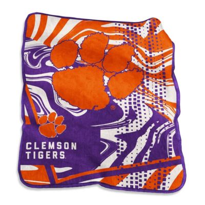 Logo Brands NCAA Clemson Tigers 50" x 60" Swirl Raschel Throw Blanket ...