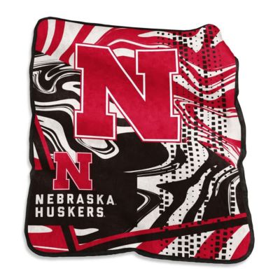 Logo Brands NCAA Nebraska Huskers 50" x 60" Swirl Raschel Throw Blanket ...