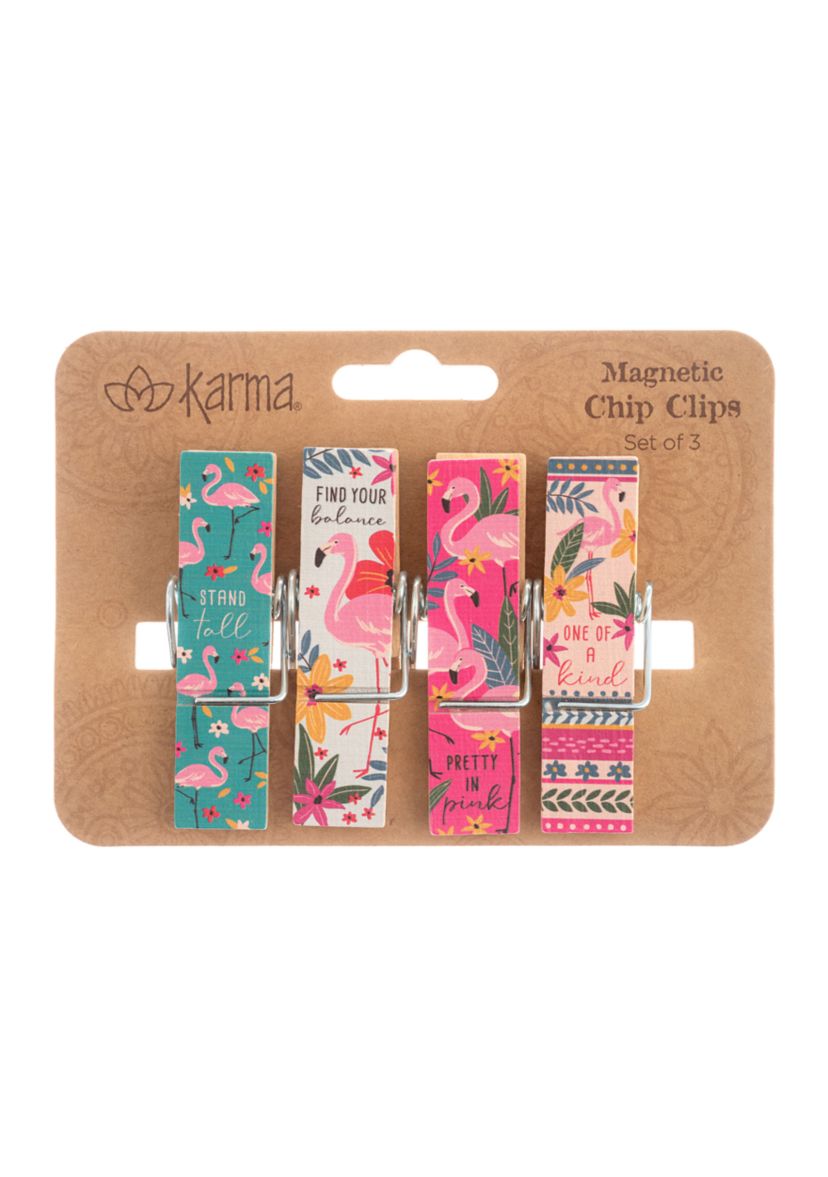 Karma Gifts Flamingo Wooden Chip Clips - Set of 4 | Belk