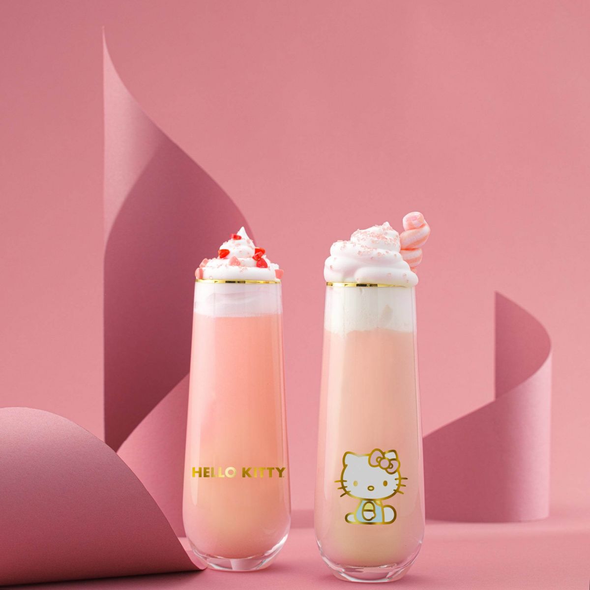 JoyJolt Hello Kitty - Stay Gold Stemless Flutes (Set of 4) | Belk