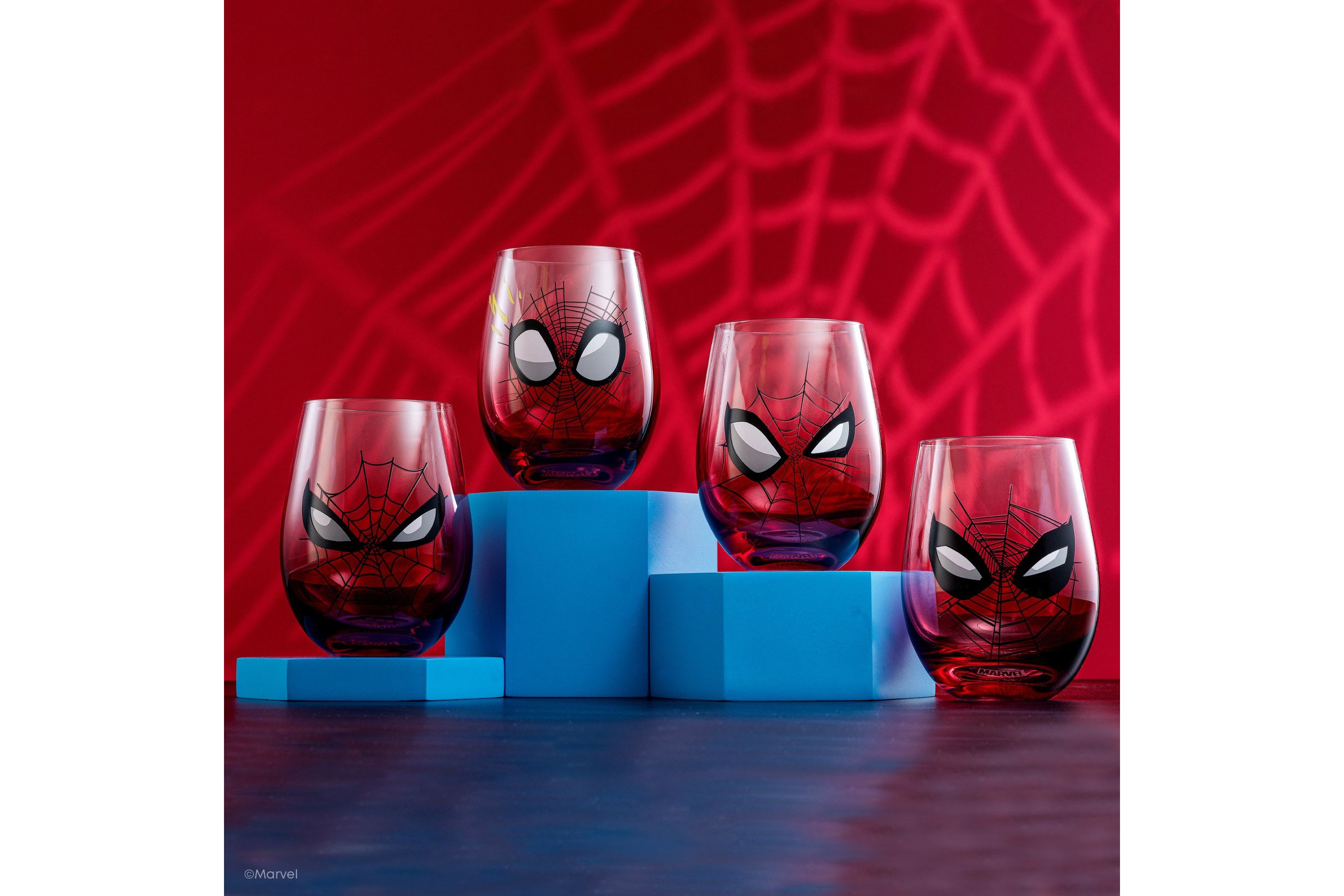 JoyJolt Spider-Man Spidey Sense Stemless Glasses (Set of 4) | Belk