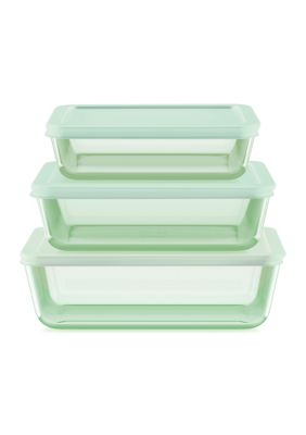 Pyrex Simply Store® Tinted 6-Piece Rectangle Storage Set with Plastic ...