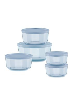 Pyrex Simply Store® Tinted 10-Piece Round Storage Set with Plastic Lids ...