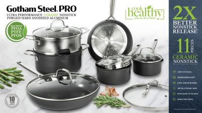 Gotham Steel Gotham Steel Pro 2x Hard Anodized Ultra Ceramic 11 Piece ...