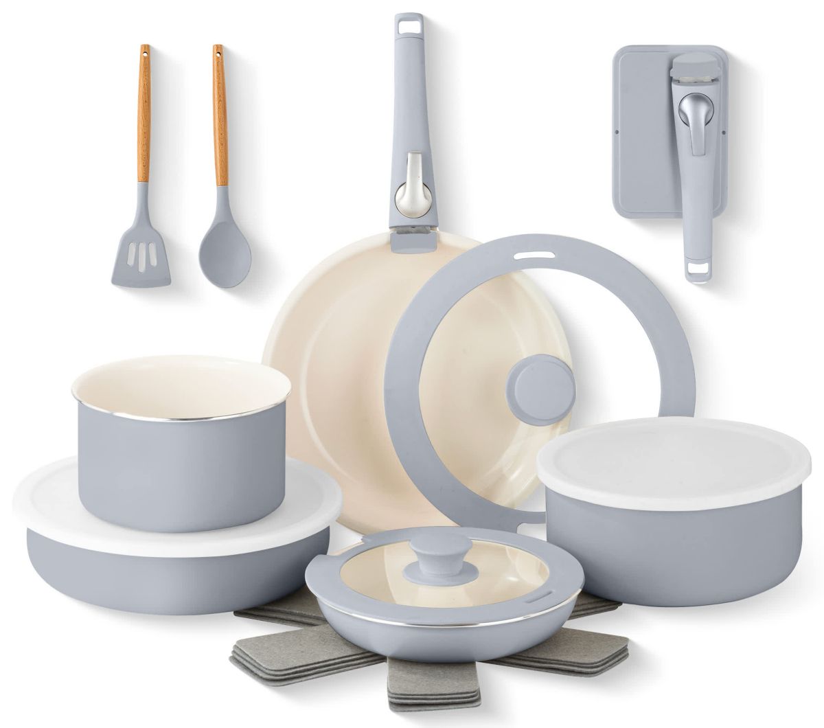 Gotham Steel Gotham Steel 18-Pc Detachable Handles Cookware Set | Belk