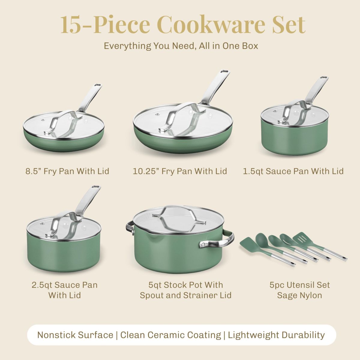 Gotham Steel Gotham Steel Modern Collection 15-pc. Ceramic Nonstick ...