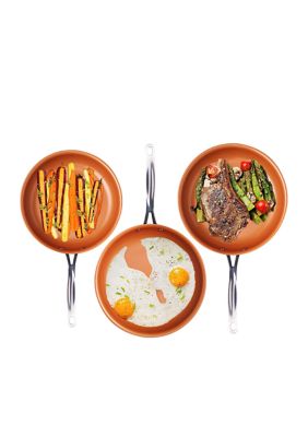 Gotham Steel 3 Piece Ti-Ceramic Nonstick Round Fry Pan Set | belk