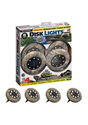 Bell + Howell Disk Lights Slate Solar Powered Outdoor Integrated LED ...
