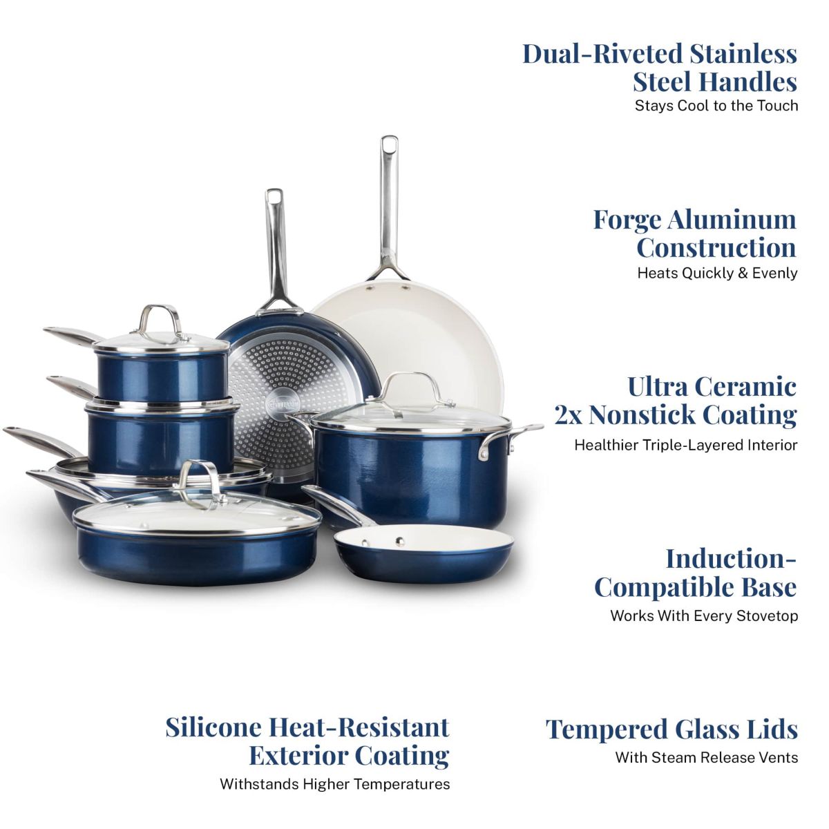 Gotham Steel Pro Natural Collection 13-Piece Ceramic Coating Nonstick ...