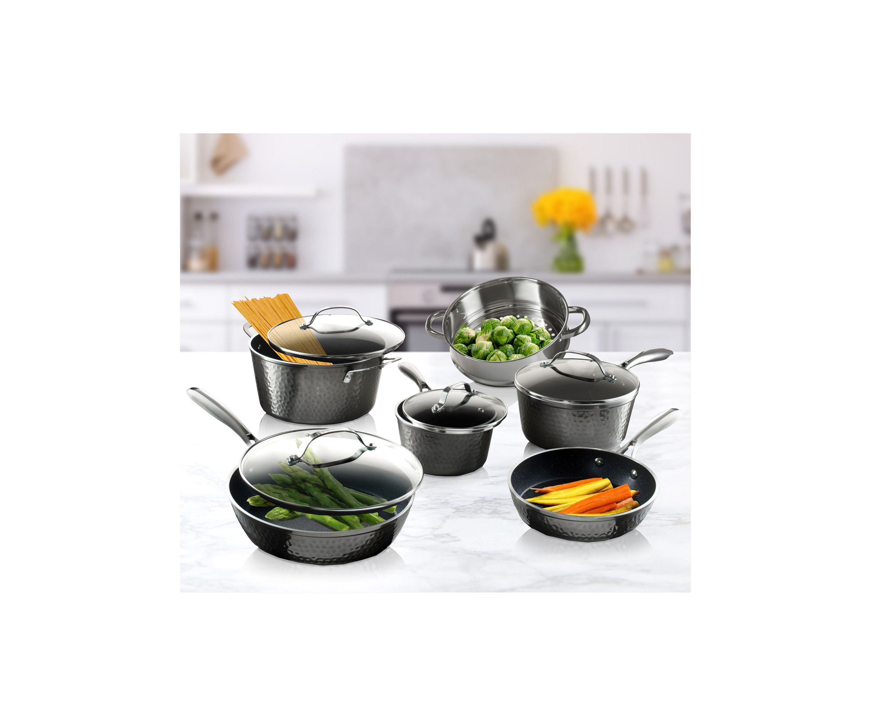 Granitestone 10-Piece Hammered Ultra-Durable Mineral And Diamond ...