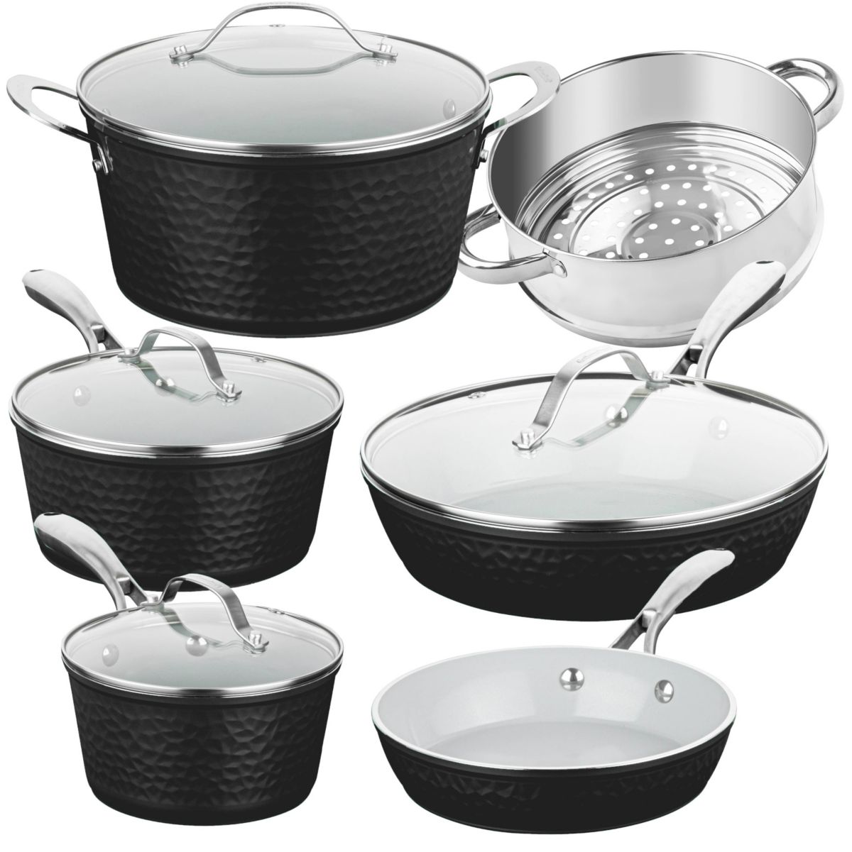Gotham Steel Gotham Steel Hammered 10-pc. Ceramic Nonstick Cookware Set ...