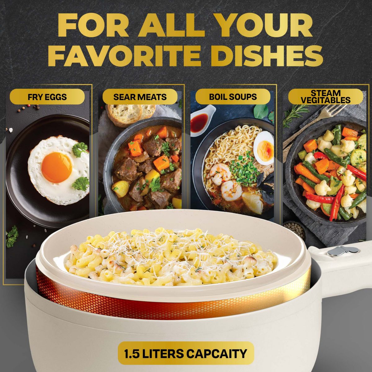 Ceramax Ceramax 1.6 qt. Portable Ceramic Nonstick Electric Multi-Cooker ...
