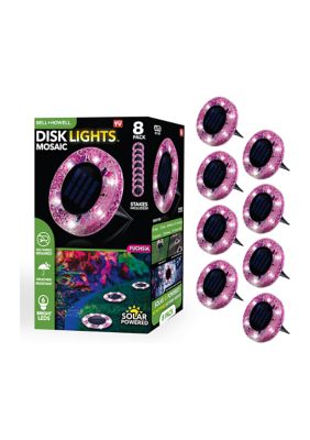 Bell + Howell Disk Lights Mosaic Fuchsia Solar Powered Outdoor ...