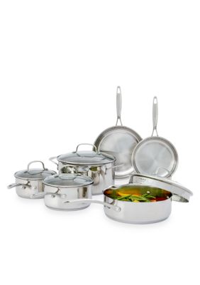 Biltmore® Gourmet 10-piece Stainless Steel Cookware Set | belk