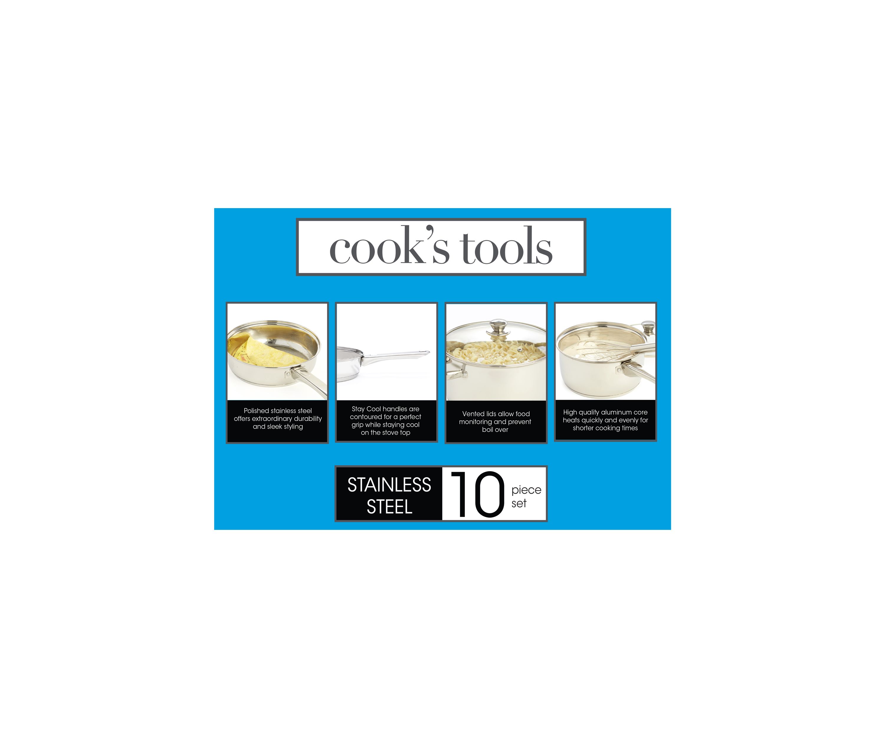 Cooks Tools™ Stainless Steel 10-Piece Cookware Set | Belk