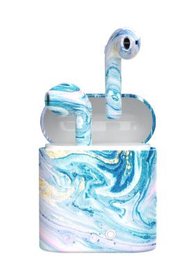 Art + Sound Marble Print True Wireless Earbuds | belk