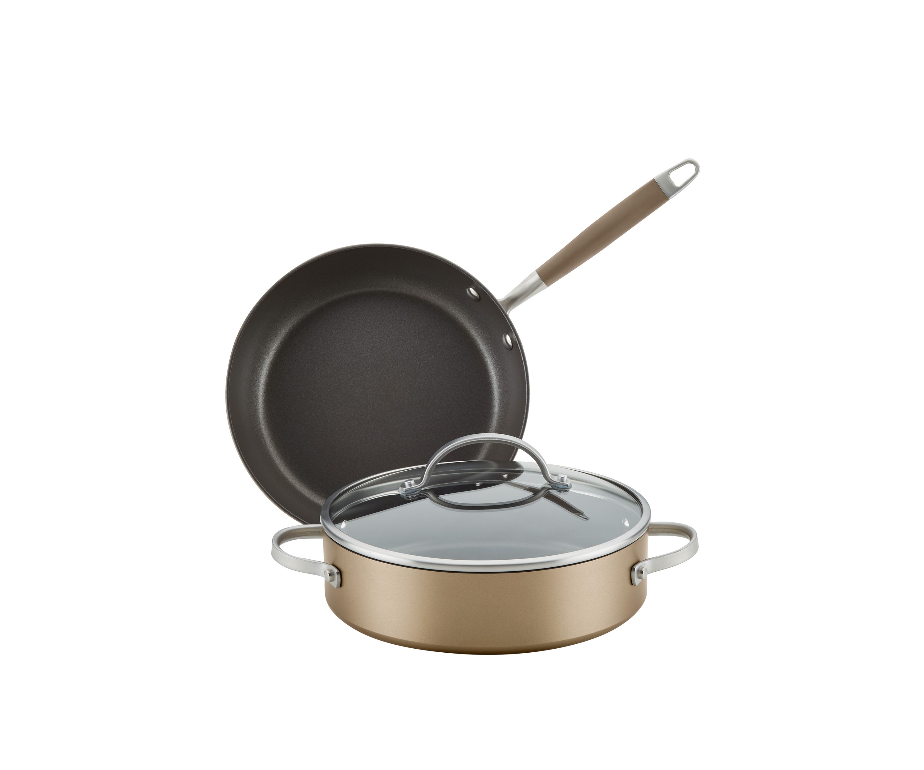 Anolon Advanced Home Hard Anodized Nonstick Frying Pan and Sauteuse 3 ...