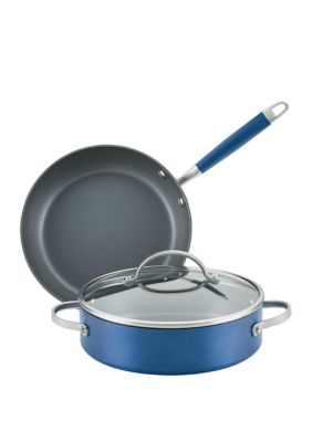 Anolon Advanced Home Hard Anodized Nonstick Frying Pan and Sauteuse 3 ...