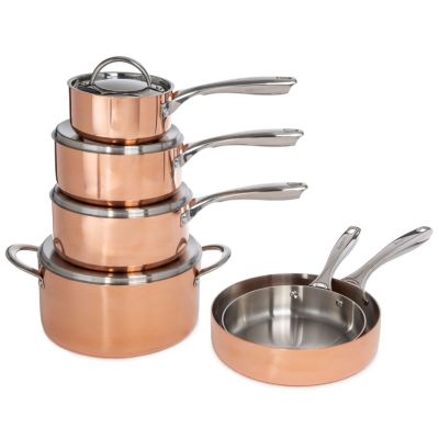 BergHOFF® BergHOFF Vintage 10Pc Tri-Ply Copper 18/10 Stainless Steel ...