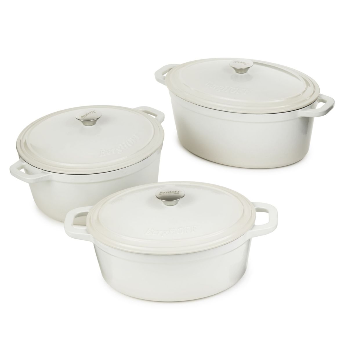 BergHOFF Neo 6pc Cast Iron Dutch Oven Cookware Set with Lids, White | Belk