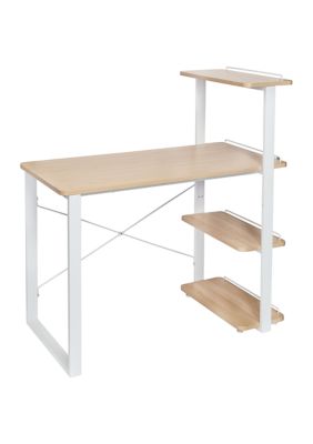 Honey-Can-Do Home Office Computer Desk with Shelves, White | belk