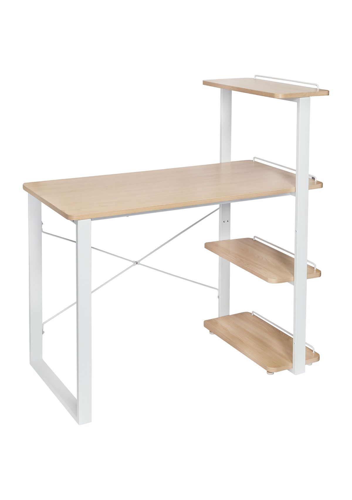 Honey-Can-Do Home Office Computer Desk with Shelves, White | Belk