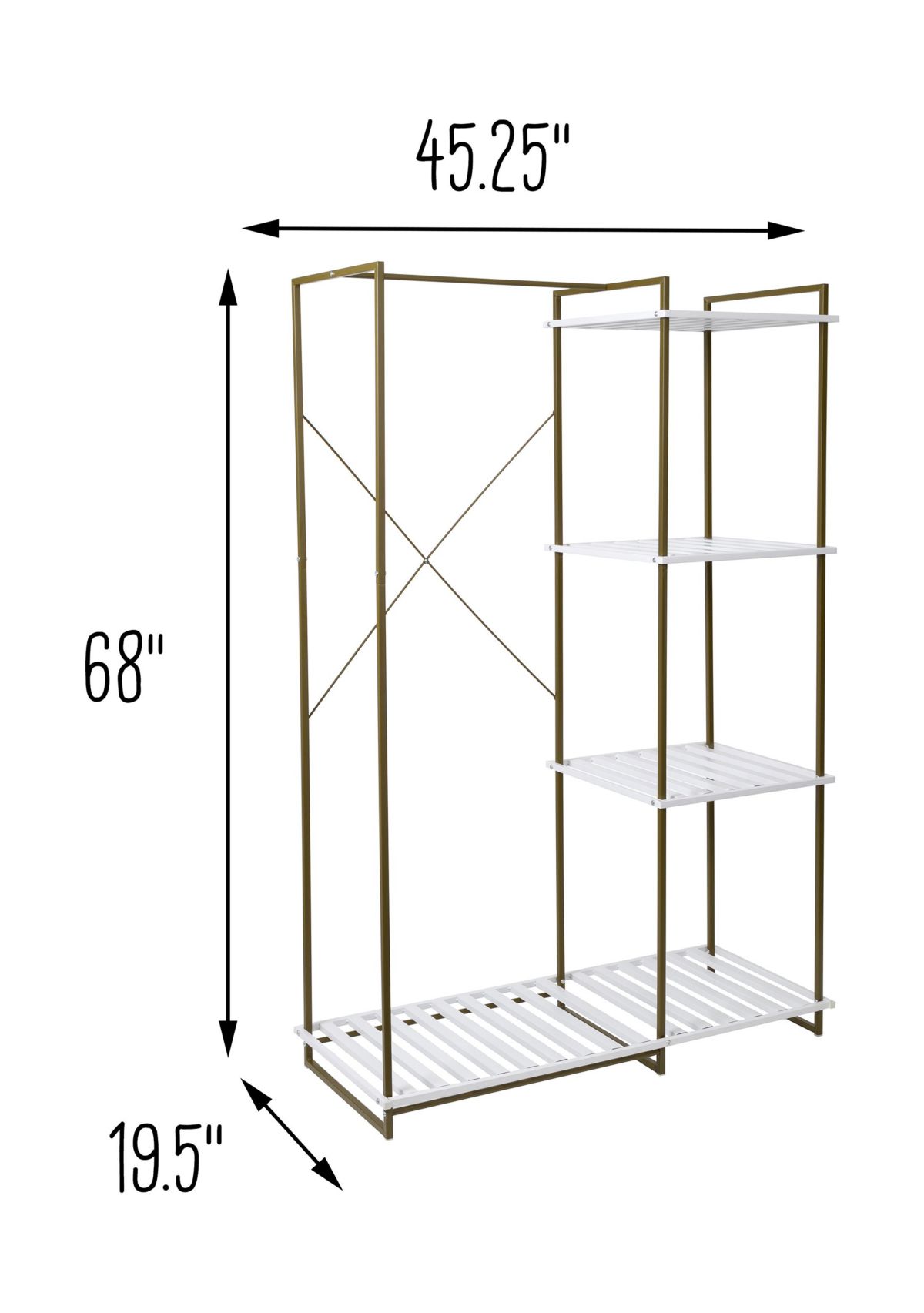 Honey-Can-Do Freestanding Open Metal Closet Wardrobe, Olive and White ...
