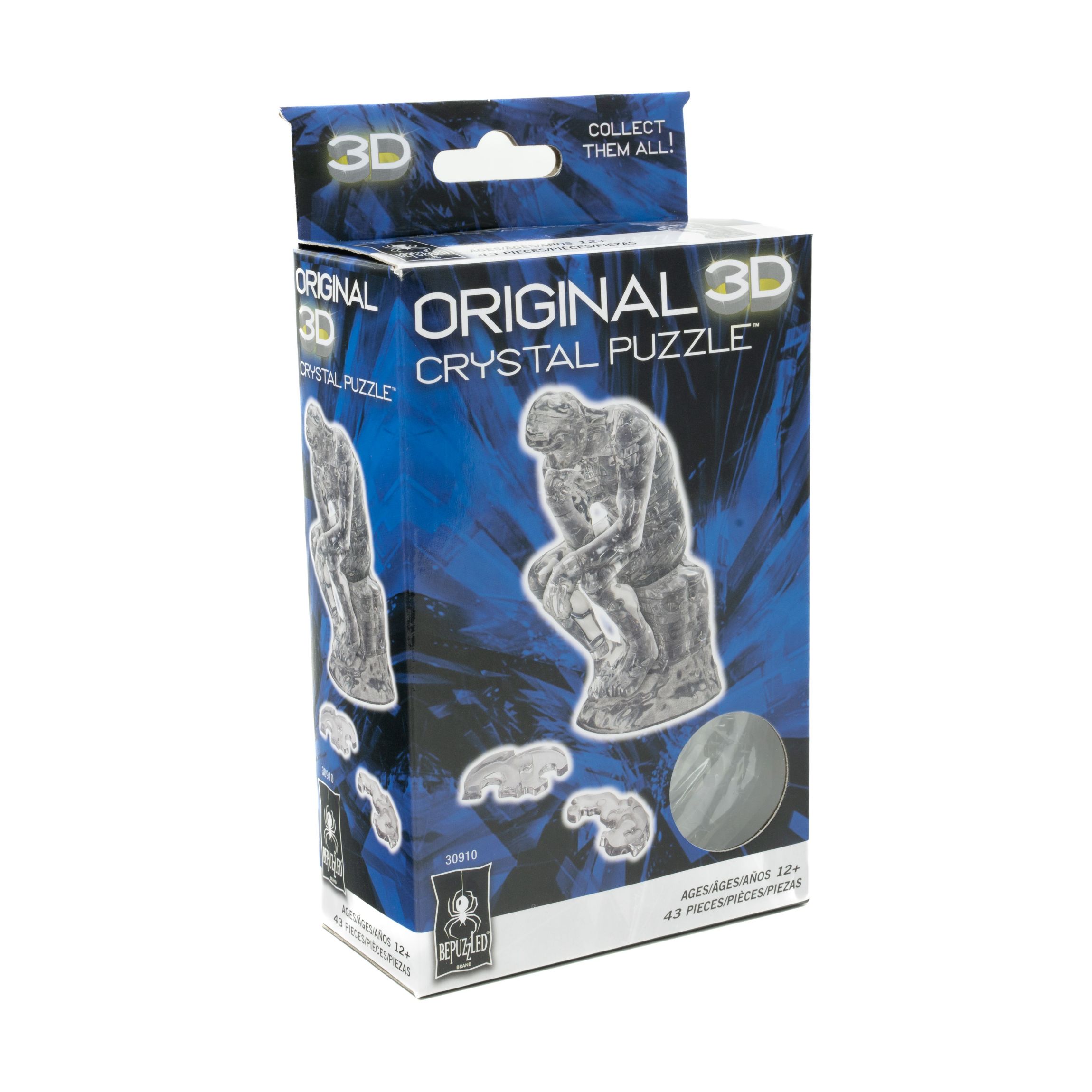 BePuzzled 3D Crystal Puzzle - The Thinker (Clear): 43 Pcs | Belk
